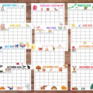 2025 Kids English/spanish Calendar, Kids Wall Calendar PDF, Kids ...