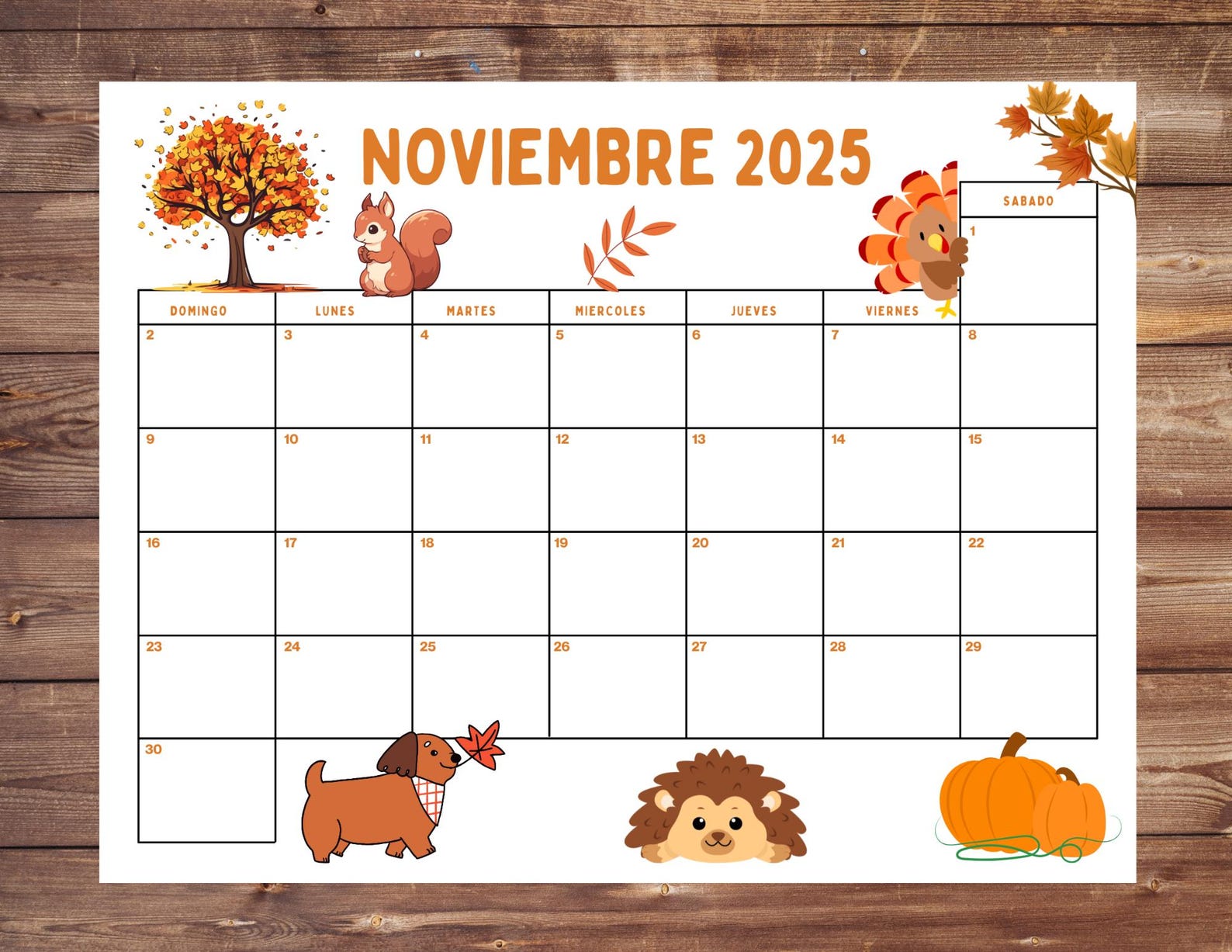 2025 Kids English/spanish Calendar, Kids Wall Calendar PDF, Kids ...