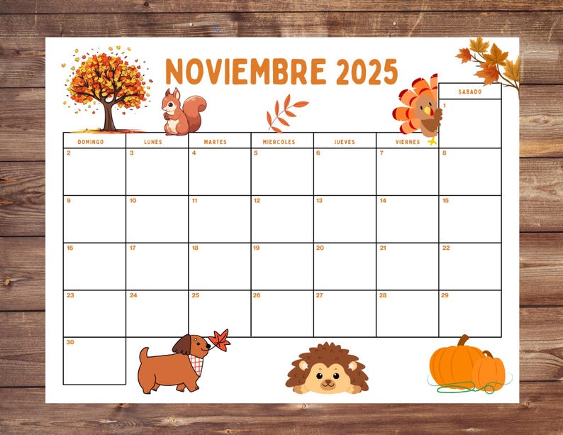 2025 Kids English/spanish Calendar, Kids Wall Calendar PDF, Kids ...