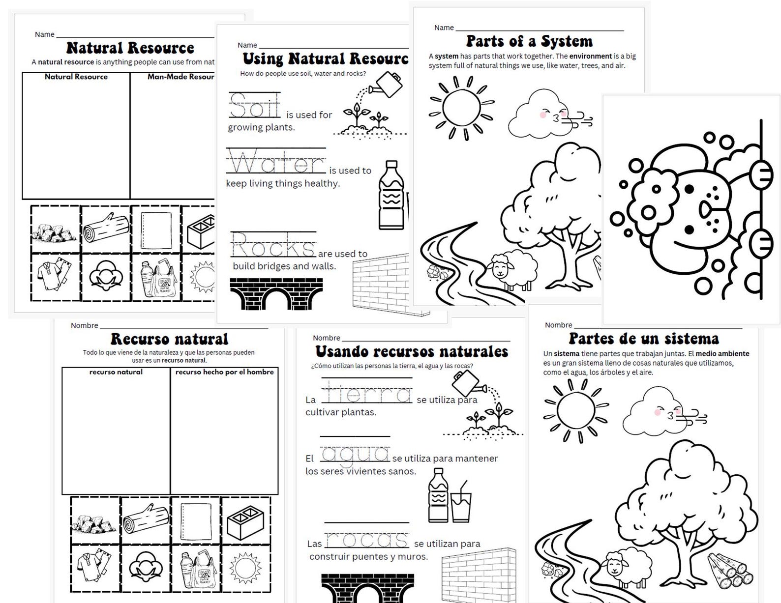 Using Resources/el Uso De Los Recursos- English and Spanish - Etsy