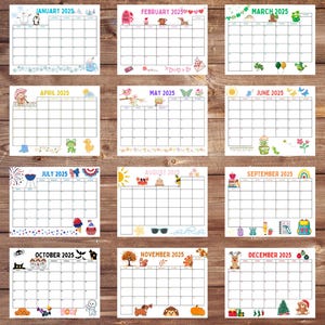 2025 Kids English/spanish Calendar, Kids Wall Calendar PDF, Kids ...