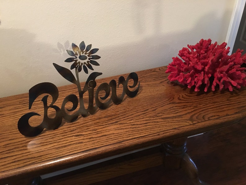 Believe the Word Believe Wall Art Table Top Words Metal - Etsy