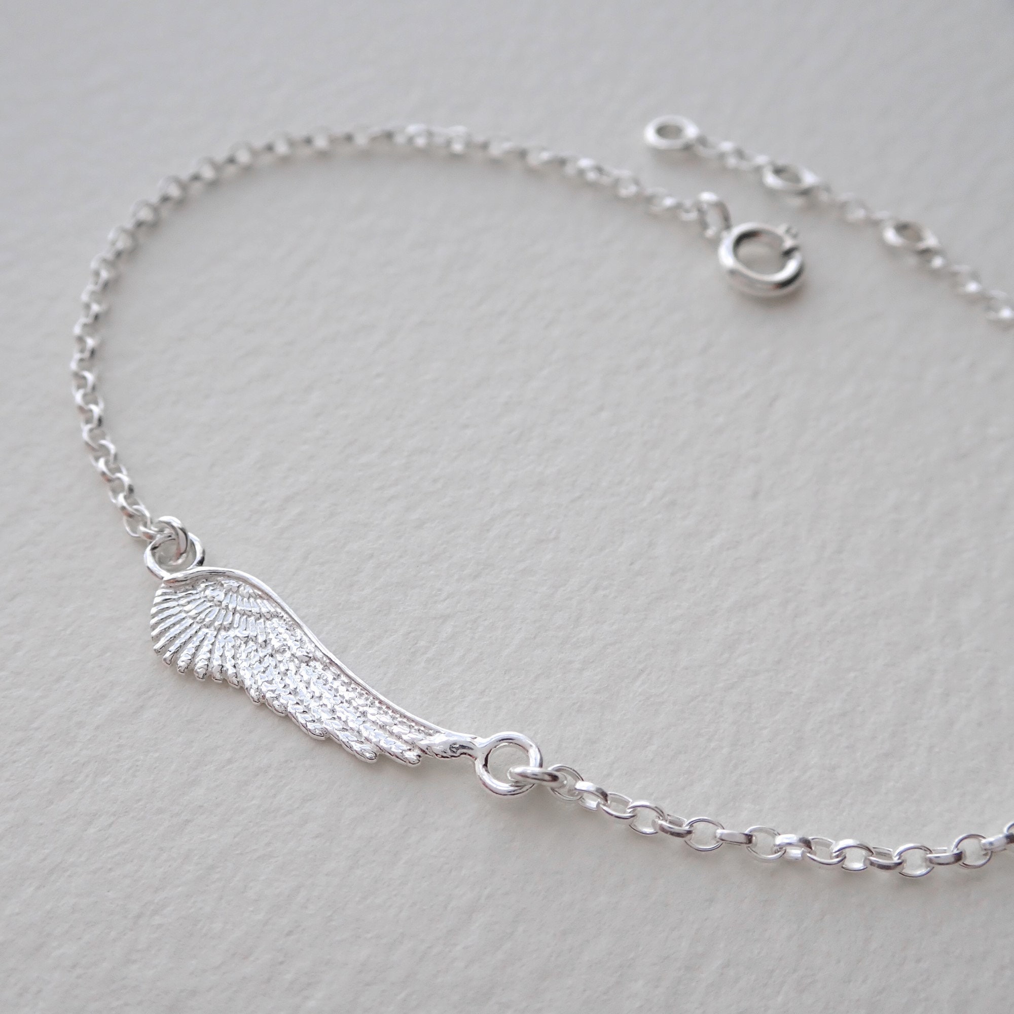 Sterling Silver Angel Wing Bracelet Silver Angel Wing - Etsy UK