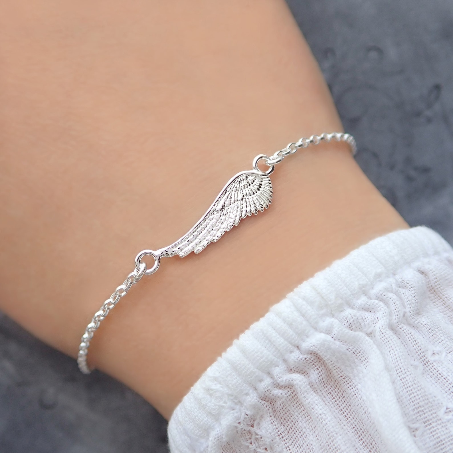 Sterling Silver Angel Wing Bracelet, Silver Angel Wing Jewellery ...