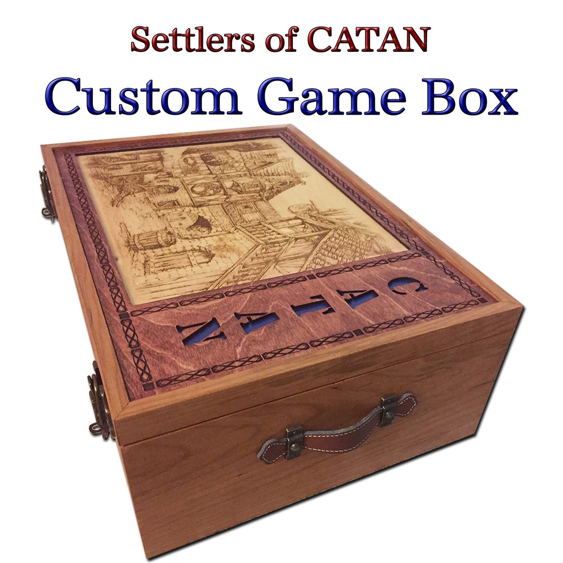 Catan Game Box Hardwood Game Box Settlers of Catan Box | Etsy