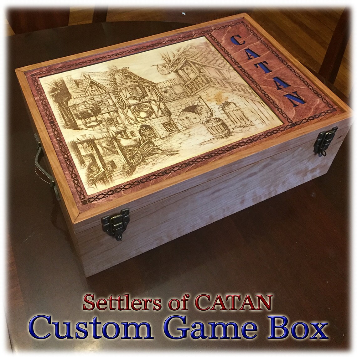 Catan Game Box Hardwood Game Box Settlers of Catan Box | Etsy