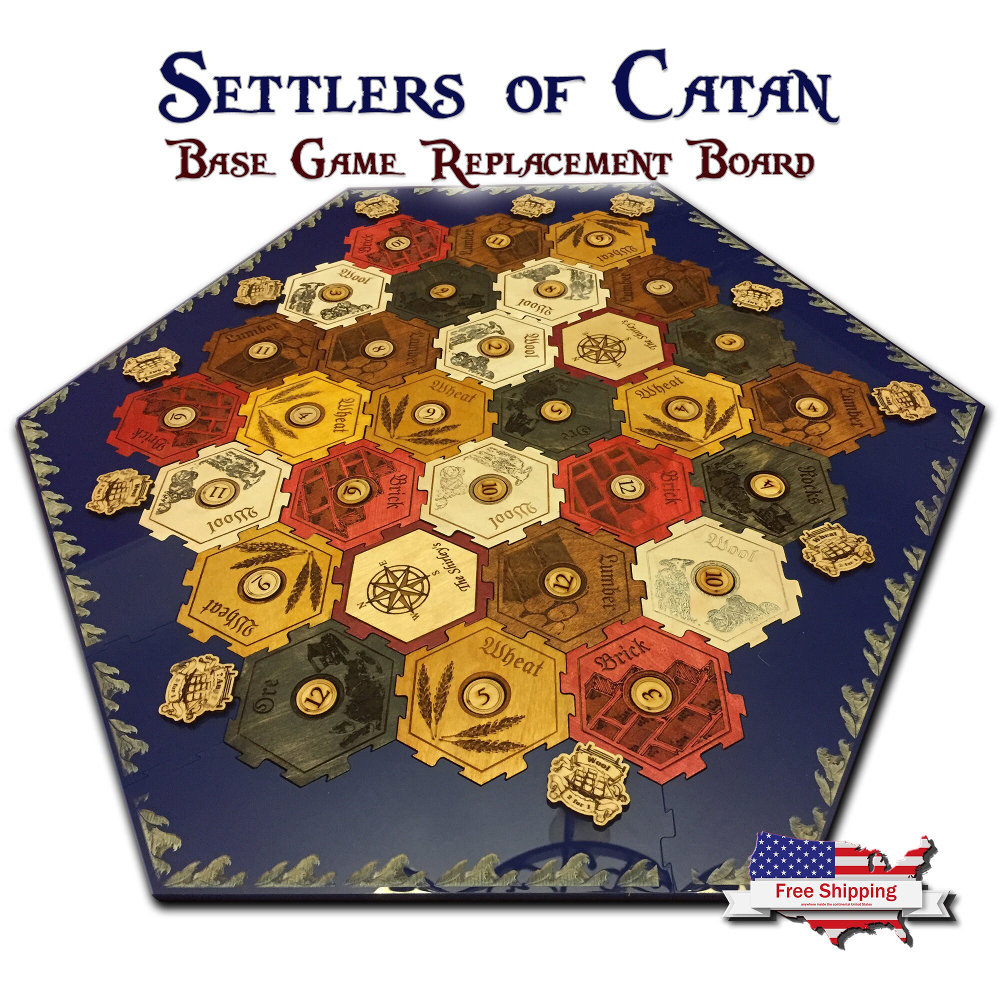 Catan 3-4 Player Game Box Custom Catan Box Azulejos de | Etsy