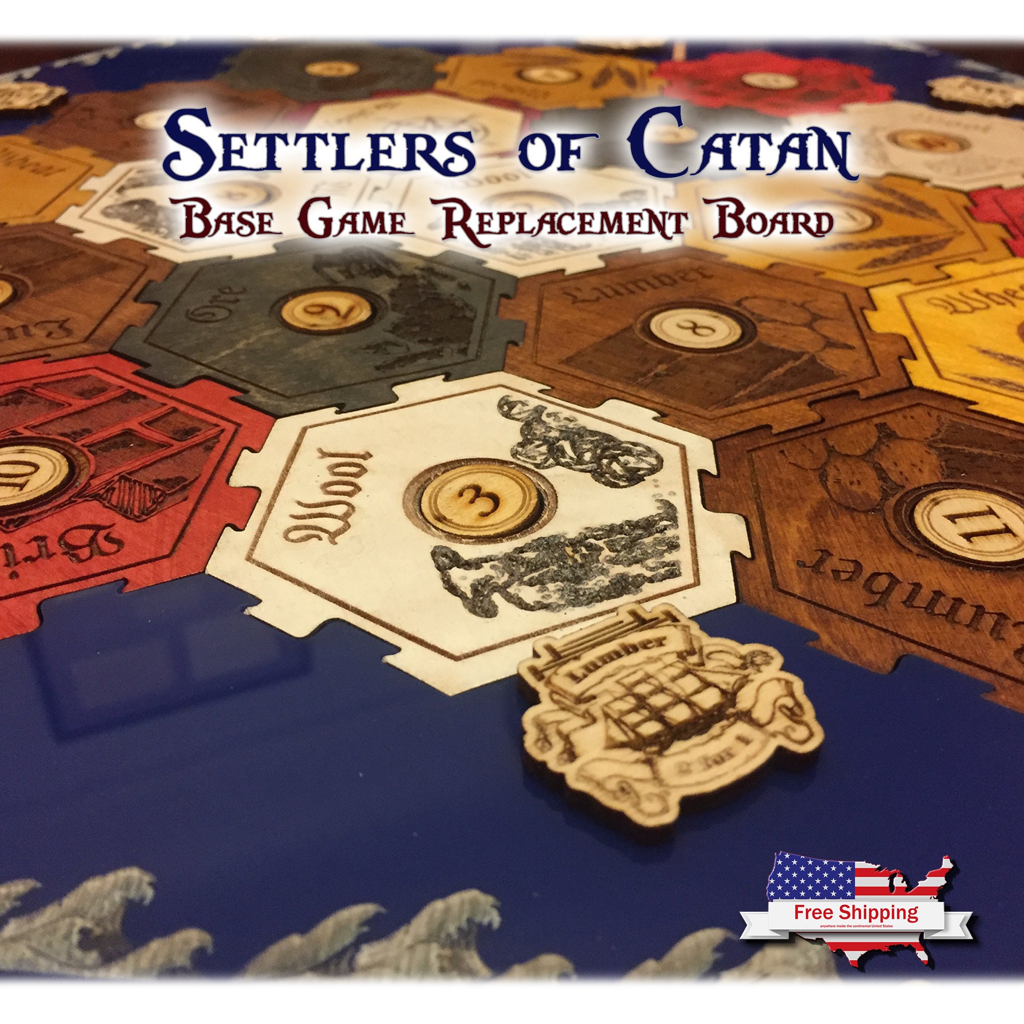 Catan 3-4 Player Game Box Custom Catan Box Azulejos de | Etsy