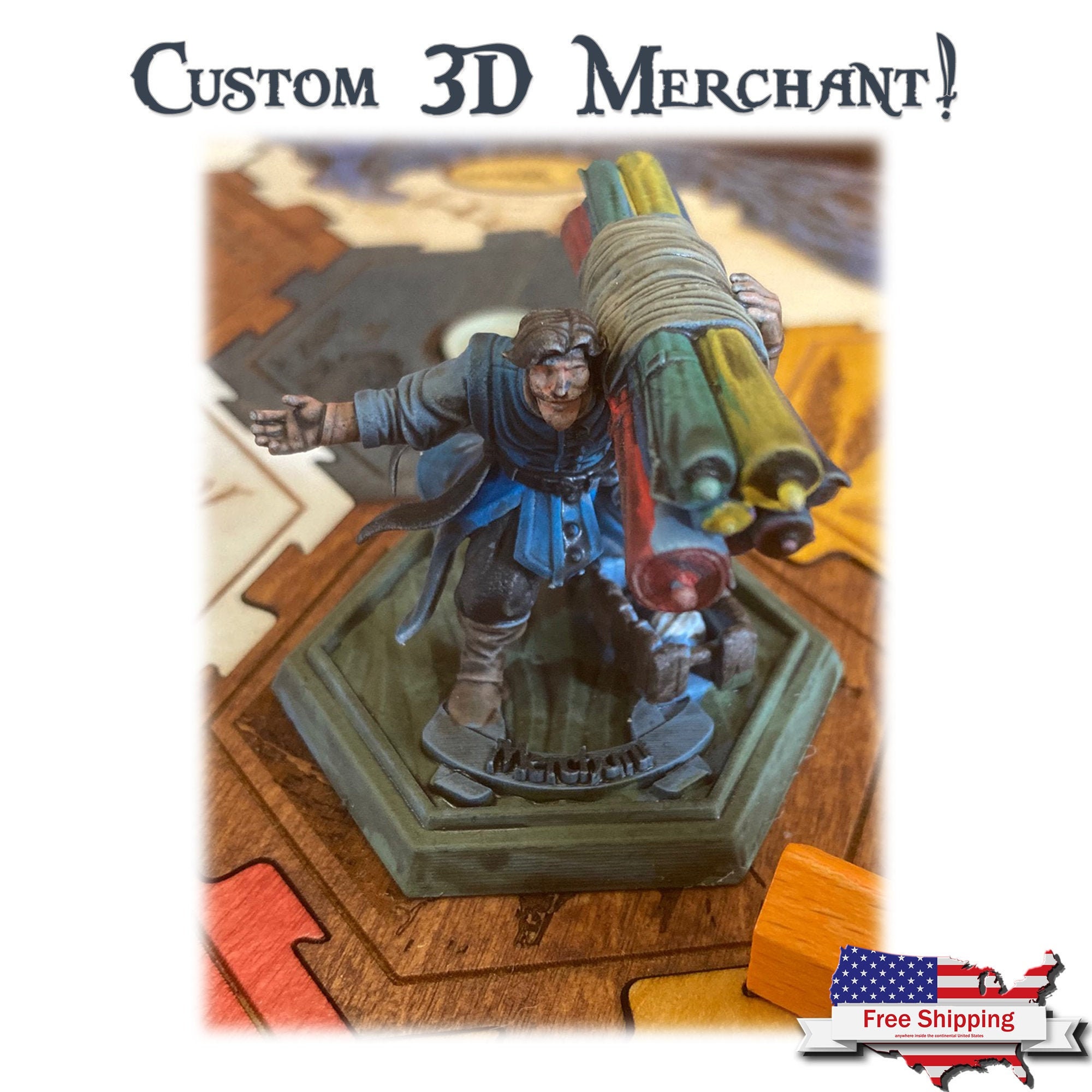RPG Merchant Merchant Miniature Game Pieces 3D Printed | Etsy