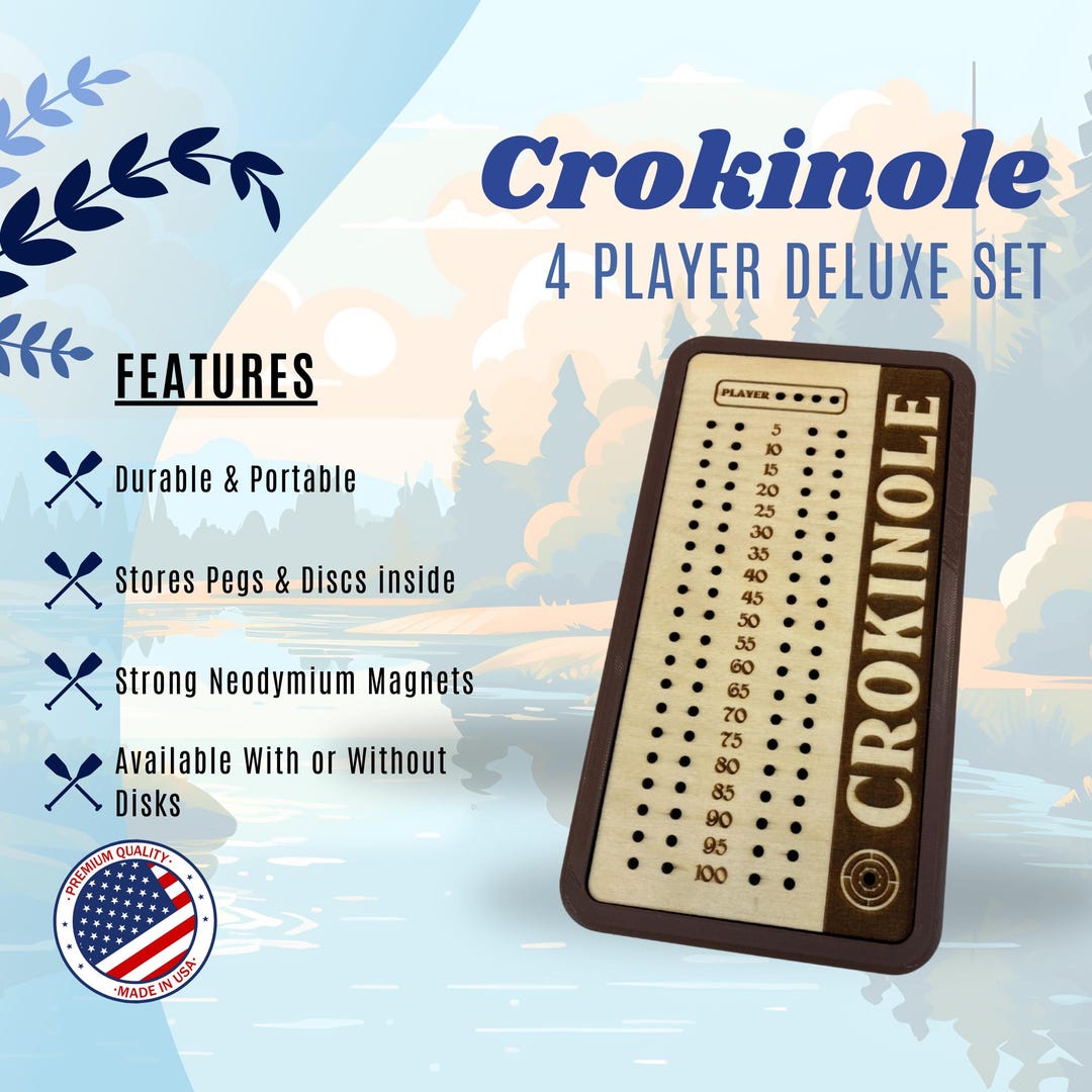 Deluxe 4 Player Crokinole Set (with or Without Discs)... - Etsy