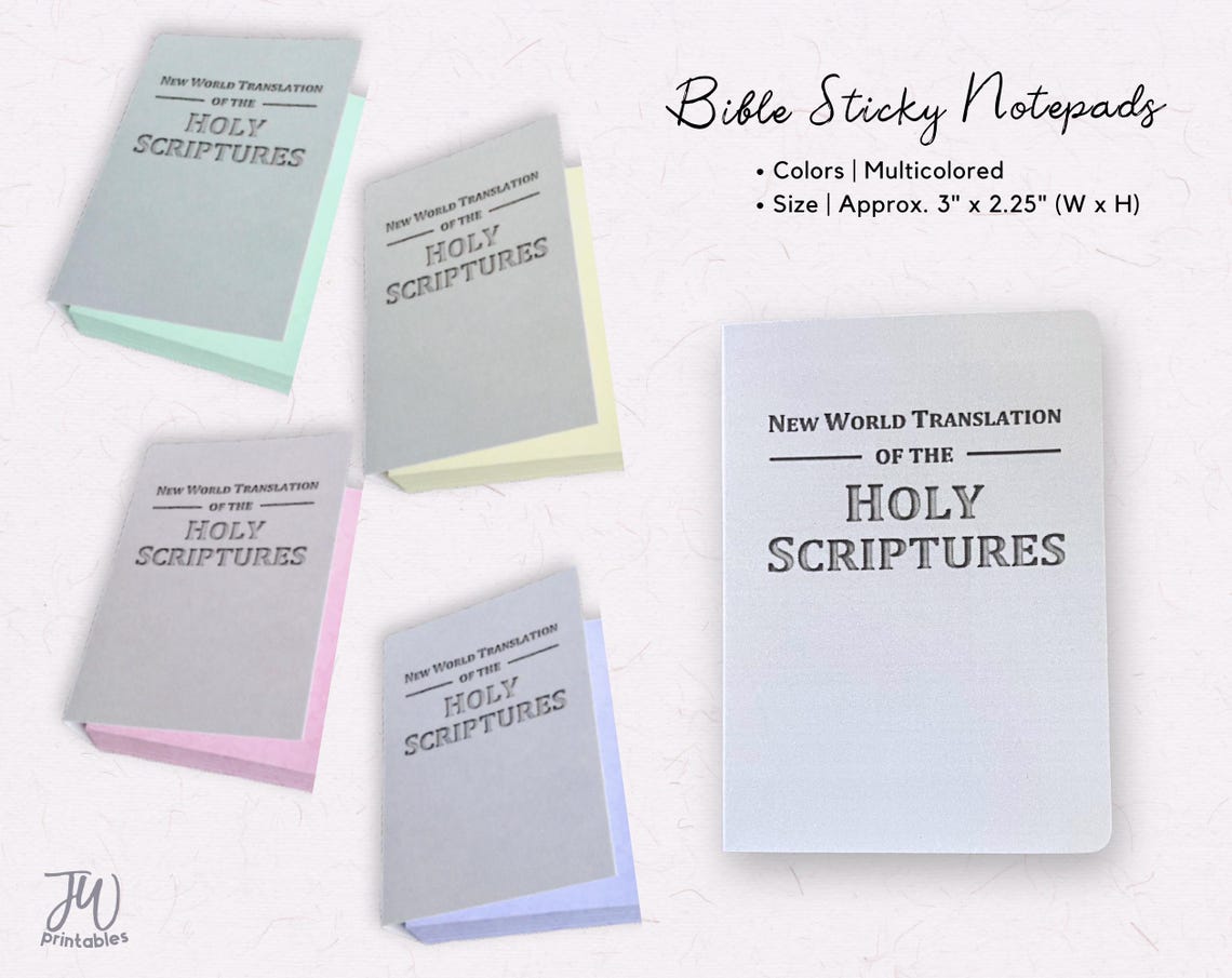 JW NWT Bible Sticky Notepads | JW Gifts | Notebook | Memo Pad | Sticky ...