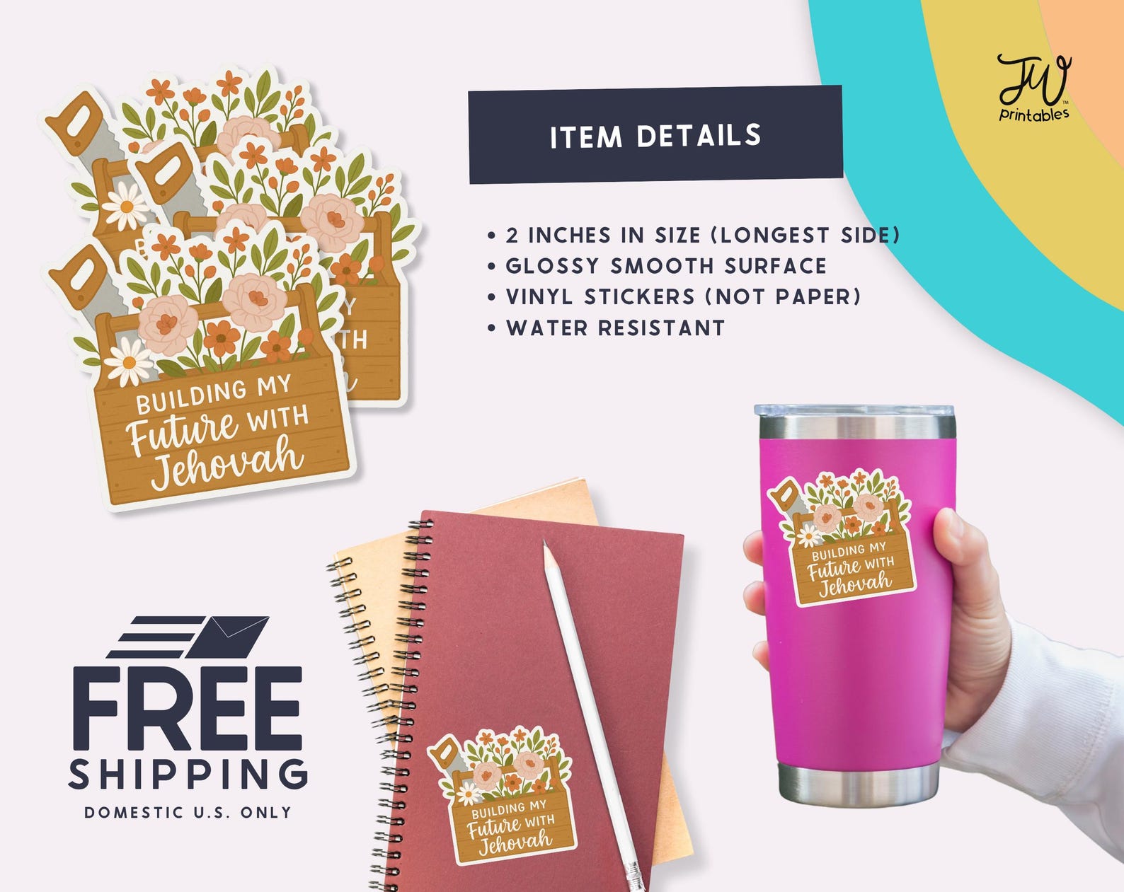 JW 2 Inch Stickers Labels - for Baptism Gifts, Pioneer Gifts, and ...