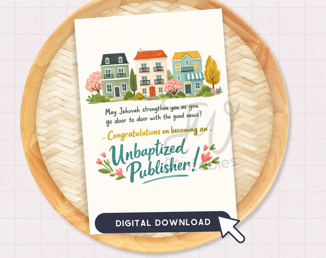 JW Greeting Card Printable | Congratulations Unbaptized Publisher ...