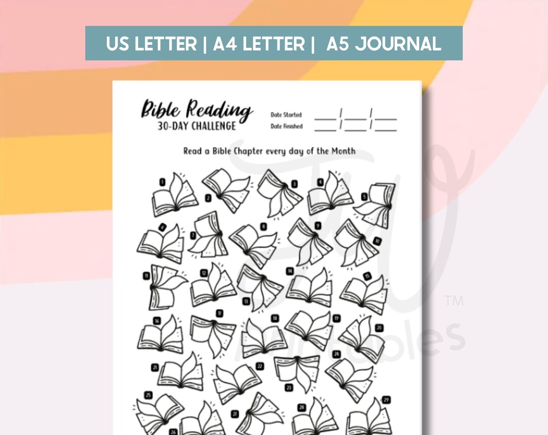 30 Day Bible Reading Challenge Printable, JW Monthly Scripture Tracker ...
