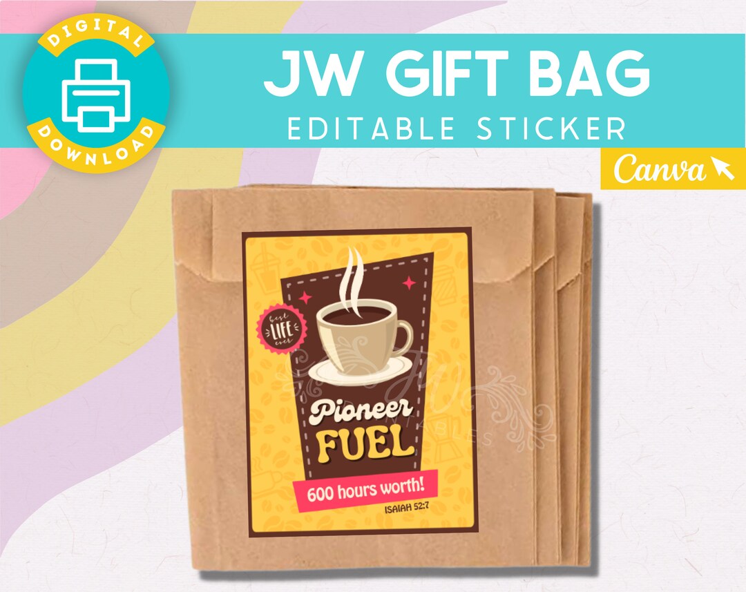 JW Gift Bag Labels | Pioneer School | Pioneer Gifts | Tea | Coffee ...