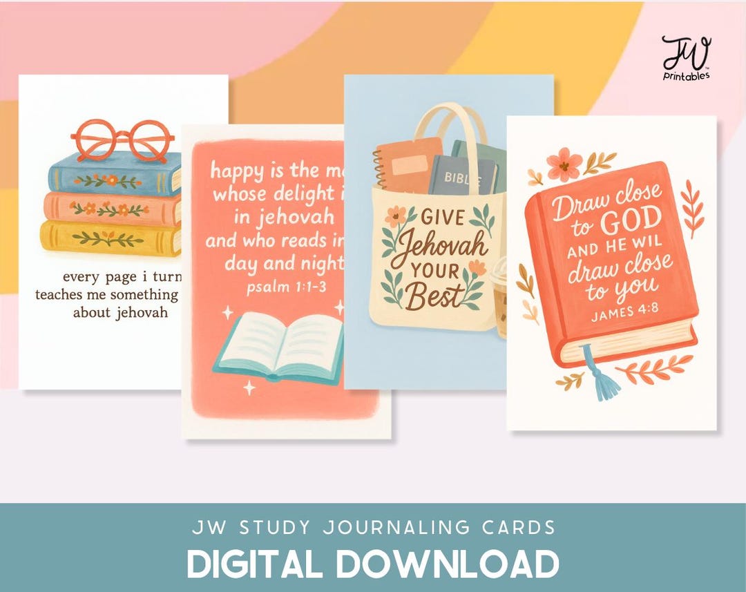 JW Journaling Cards • Personal Study Cards • Encouragement Bookmarks ...