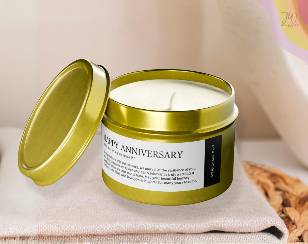 JW Scripture Tin Candle Anniversary Gift, Bible Verse, Soy Hand-poured ...