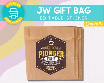 JW Gift Bag Labels Pioneer School Pioneer Gifts Tea Coffee Labels ...