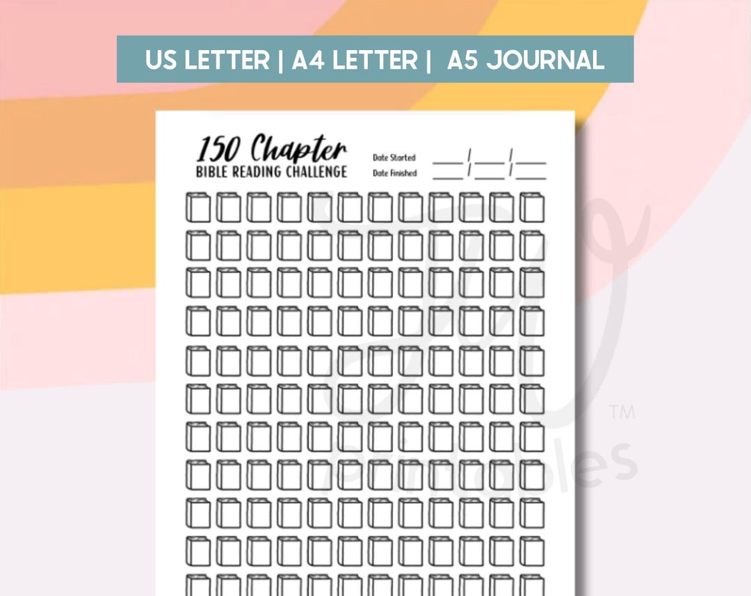 150 Chapter Bible Reading Challenge Printable, JW Scripture Reading ...