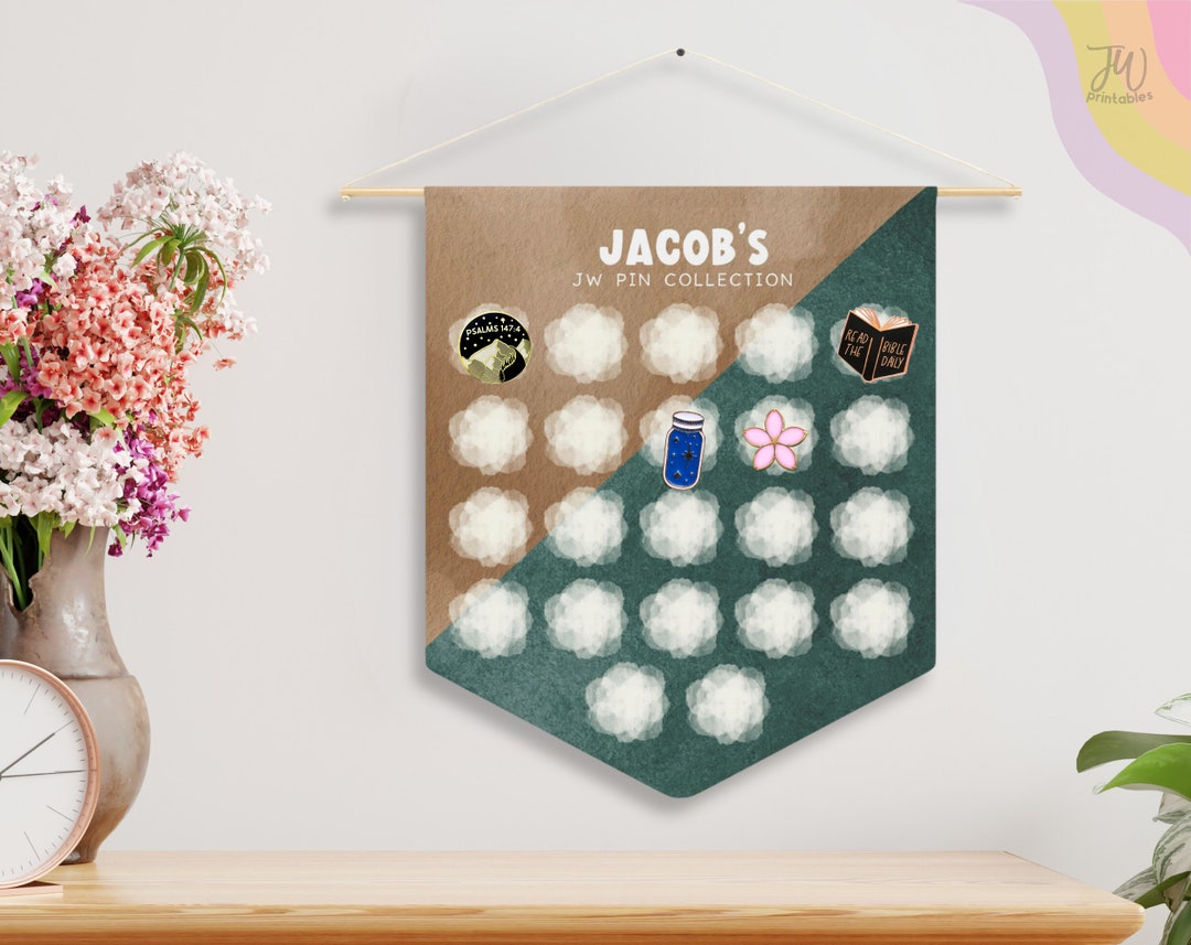 JW Pin Pennant Display Banner, Two Tone Brown | Pin Collection Holder ...