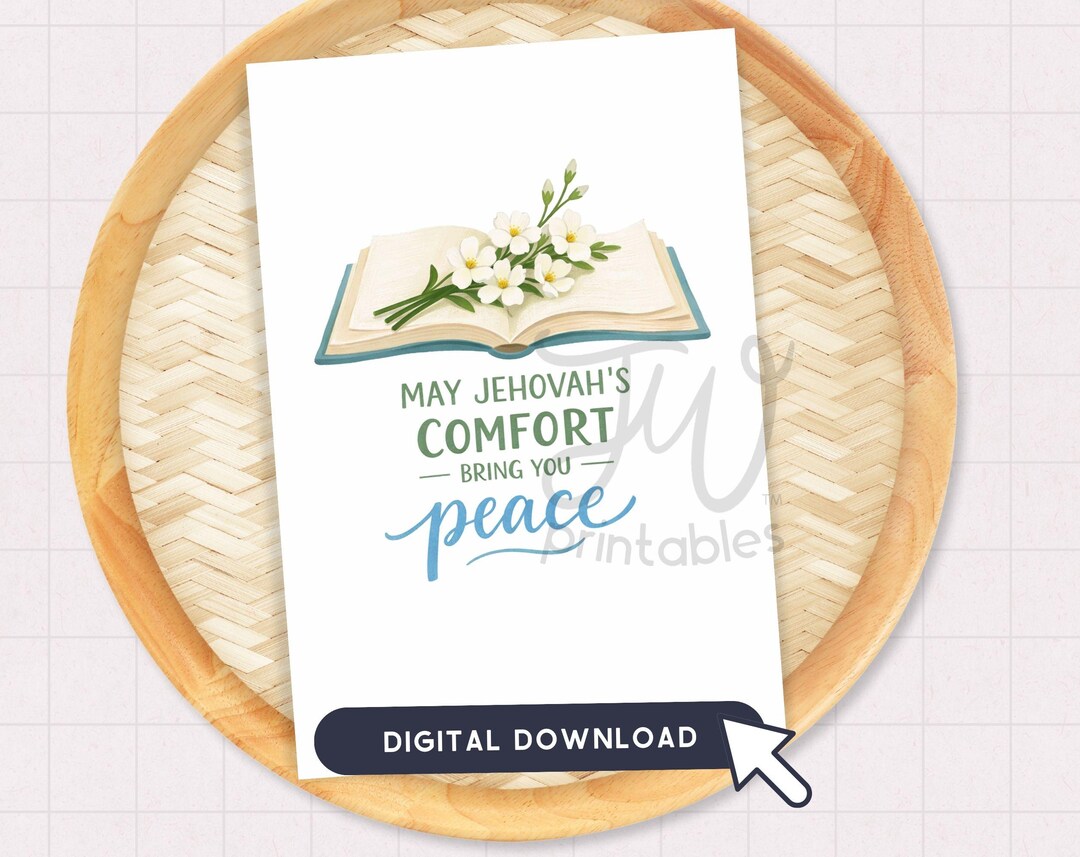 JW Greeting Card Printable | May Jehovah's Comfort Bring You Peace ...