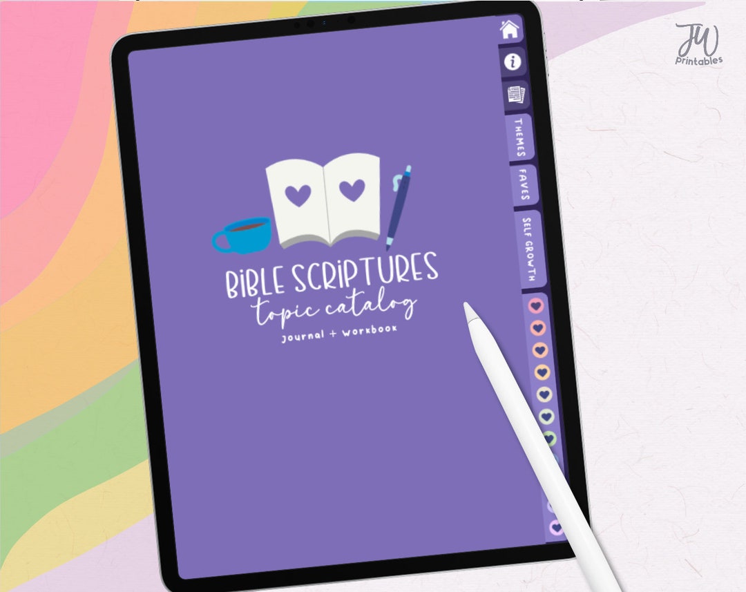 JW Digital Bible Study Journal | Bible Topics Digital Workbook ,digital ...