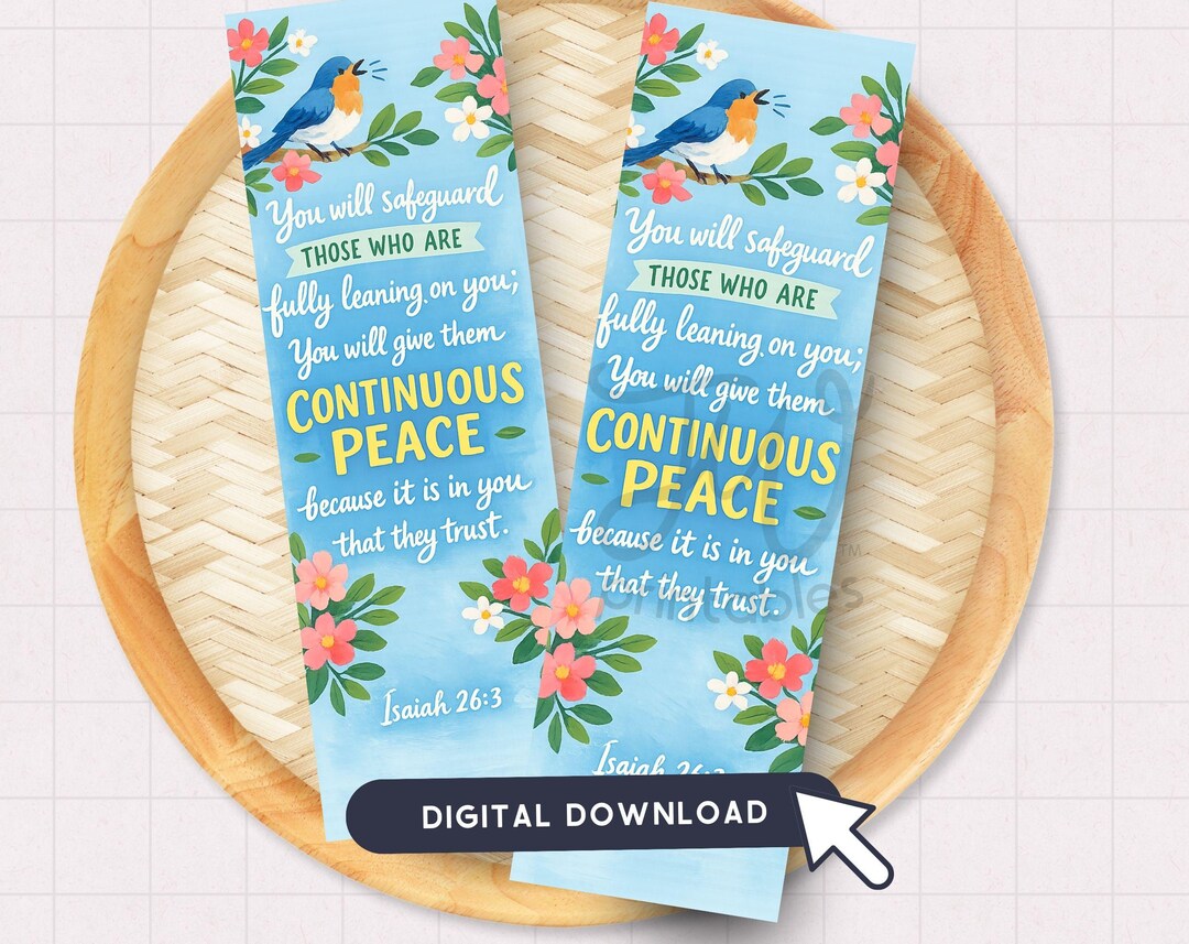 JW Bookmark Printable | Continuous Peace Isaiah 26:3 | You Will ...