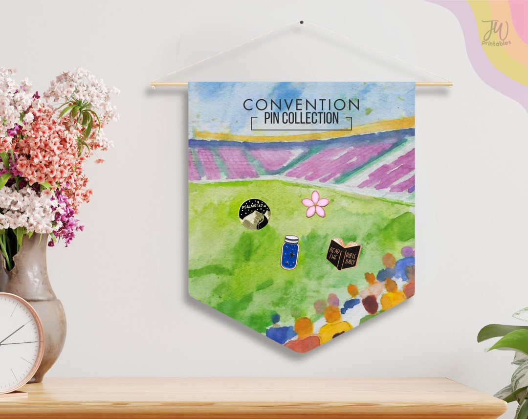 JW Convention Pin Pennant Display Banner | Pin Collection Holder ...