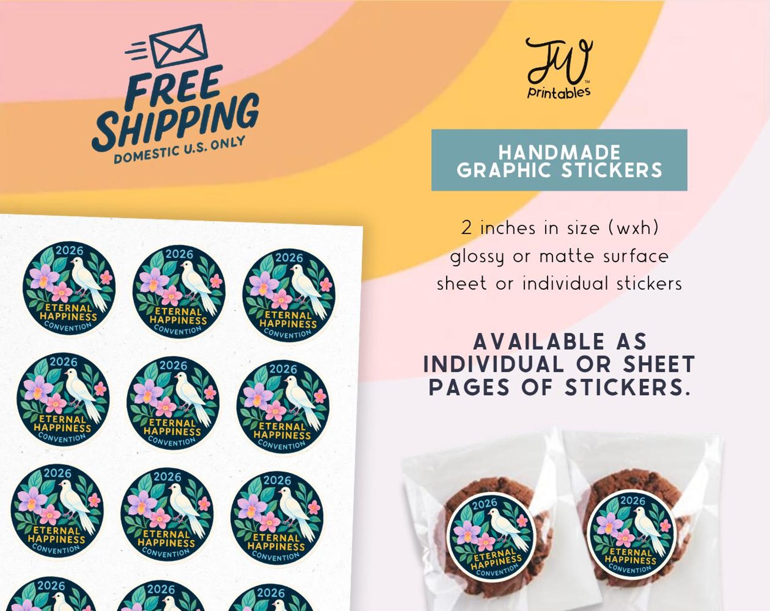2026 Eternal Happiness Stickers, Labels for Pioneer Gifts, Convention ...