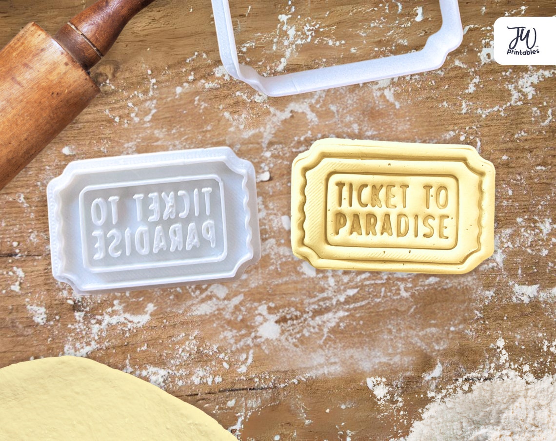 Ticket to Paradise JW Cookie Cutter, Stamp & Embosser for Sugar Cookies ...