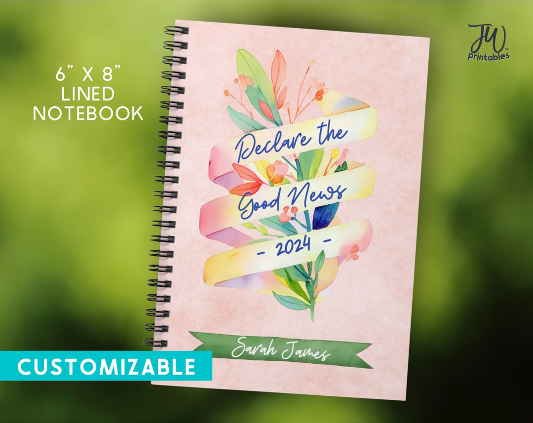 2024 Declare the Good News Lined Spiral Notebook Personalized JW ...