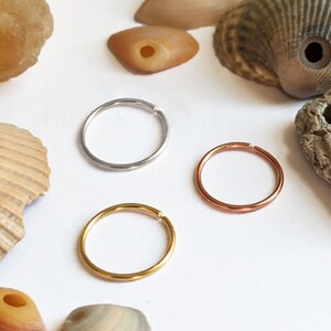 Triple Nose Ring, Rose Gold Nose Ring Hoop, SET OF 3 Hoops, 24g Nose ...