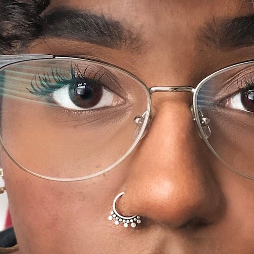 Silver Sun Septum Ring Infinity Hoop Silver Moon Nose Ring | Etsy