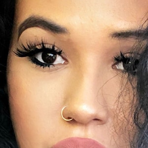 14K GOLD SOLID Nose Ring - Super Thin Nose Ring - Small Nose Ring, Snug ...