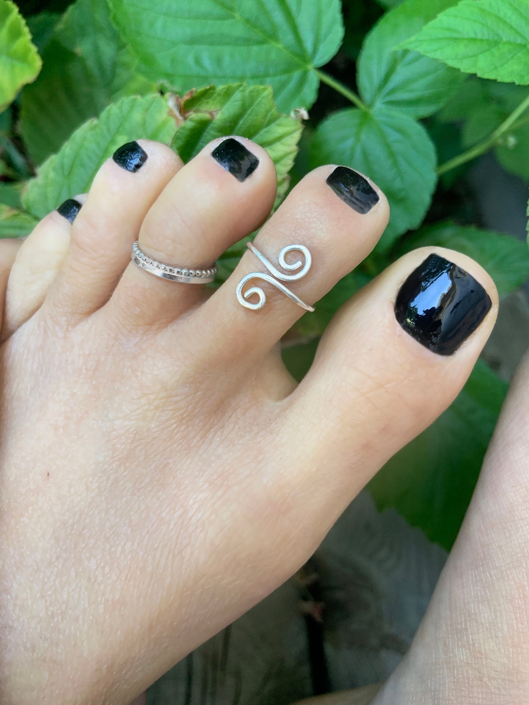 Adjustable Toe Ring, Boho Toe Jewelry, Dainty Silver Toe Ring, Hammered ...
