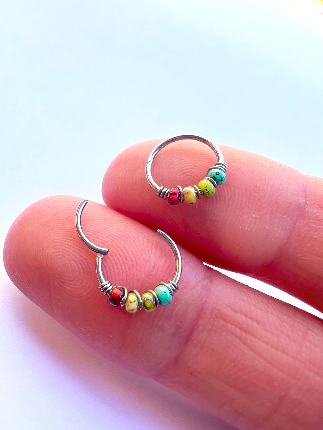 Clicker Boho Hinged Nose Ring, Septum Ring 316 L Stainless Steel Nose ...