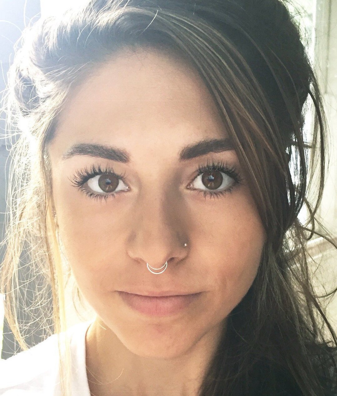 Moon Septum Ring Septum Piercing Fake Septum Ring Double - Etsy