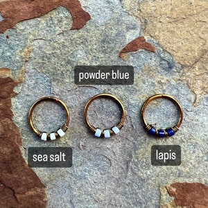 Boho Beaded Nose Ring Hoop Septum Nose Piercing, Unique Nose Ring Hoop ...