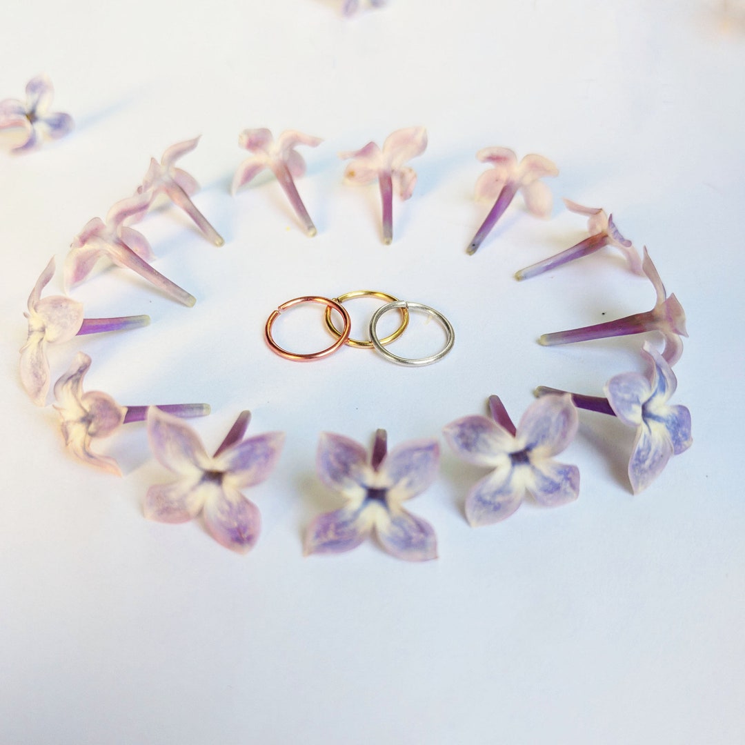 Triple Nose Ring, Rose Gold Nose Ring Hoop, SET OF 3 Hoops, 24g Nose ...