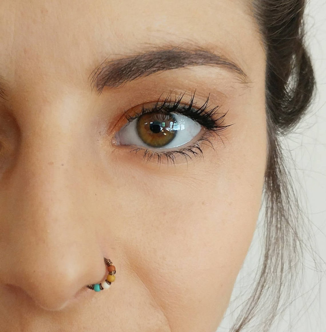 Thin Small Nose Ring Hoop Tight Nose Ring Boho Nose Ring | Etsy