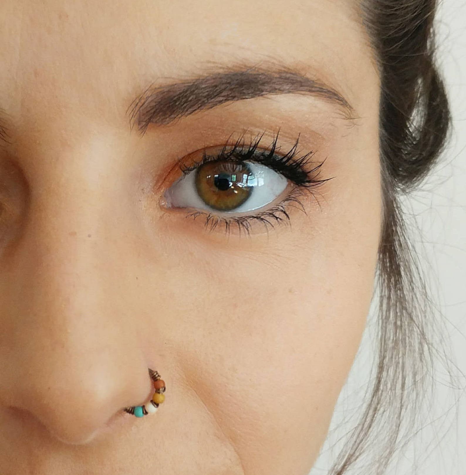 Thin Small Nose Ring Hoop Tight Nose Ring Boho Nose Ring - Etsy
