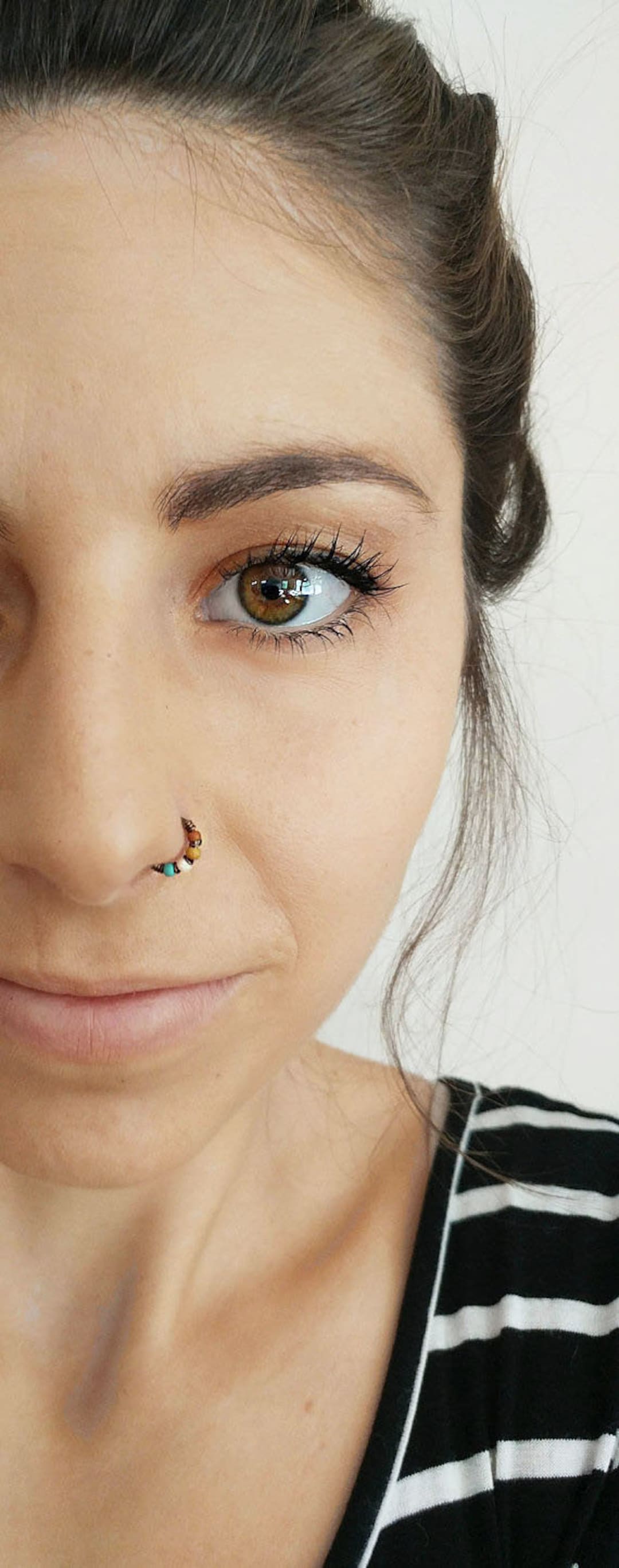 Snug Tiny Hoop Nose Ring Hoop, Thin Nose Hoop, Daith Jewelry Earring ...