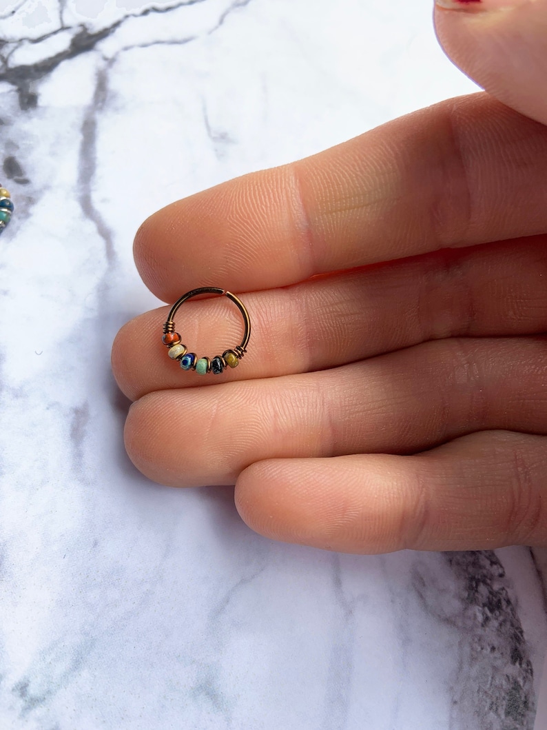 Boho Nose Ring Snug Nose Ring Hoop Small Nose Ring Picasso - Etsy