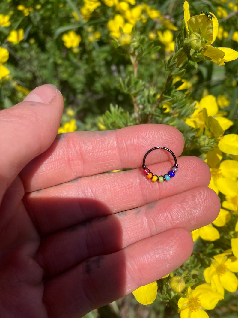 Chakra Nose Ring Rainbow Nose Ring Chakra Jewelry 22g 20g - Etsy