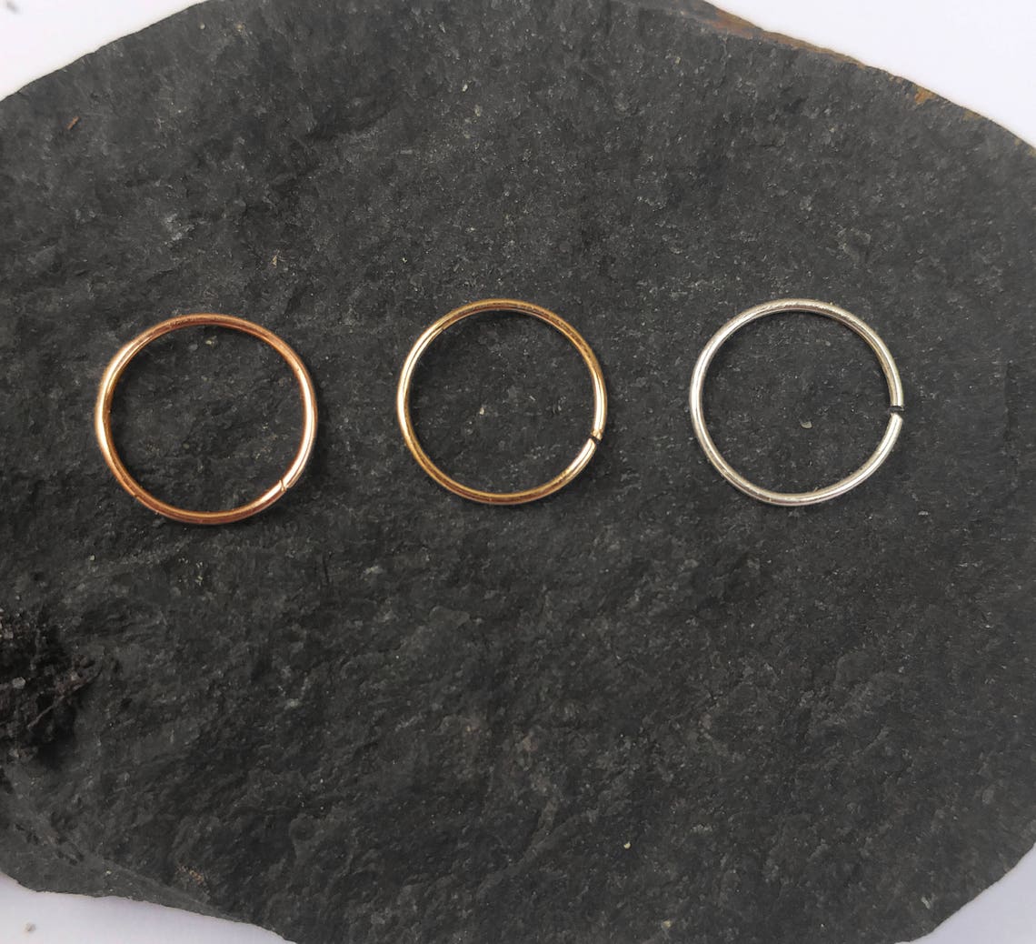 Triple Nose Ring Rose Gold Nose Ring Hoop SET OF 3 Hoops | Etsy