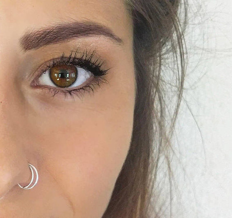 Dainty Moon Septum Nose Ring Thin Septum Ring Horseshoe | Etsy