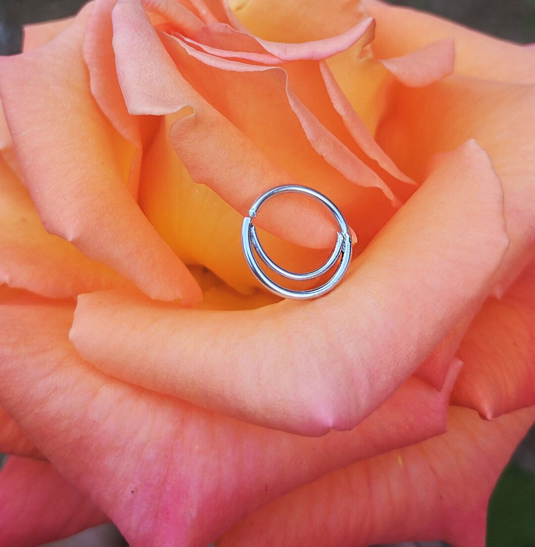 Double Septum Ring, Nose Ring, 18g Septum Hoop, 16g Septum Nose Ring ...