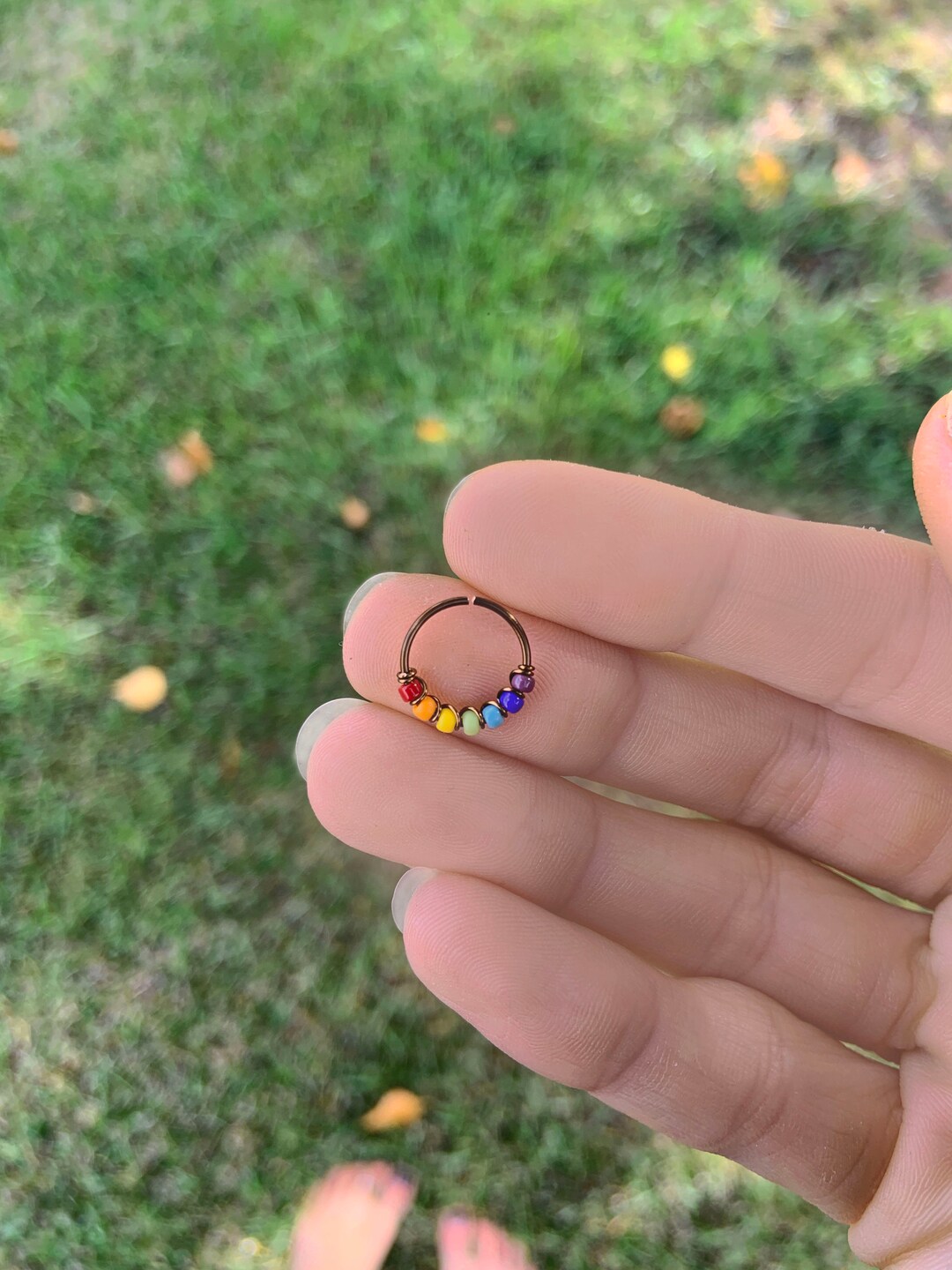 Chakra Nose Ring, Rainbow Nose Ring, Chakra Jewelry, 22g, 20g, 14k Gold ...
