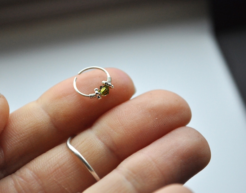 Swarovski Crystal Nose Ring 22g Nose Piercing Sterling | Etsy