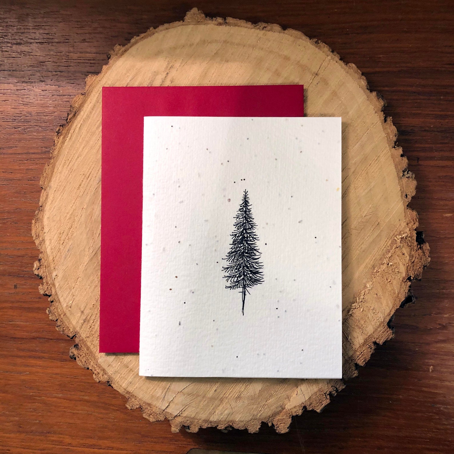 Pine Tree Card With Plantable Wildflower Seed Paper - Etsy